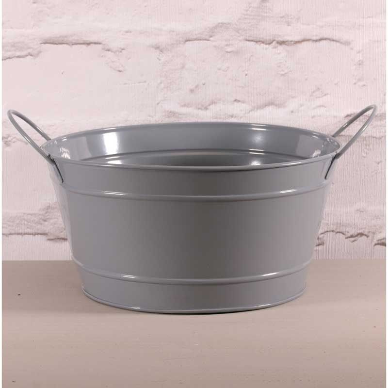 Grey Round Zinc Bowl (11cm x 22cm) | APAC EU